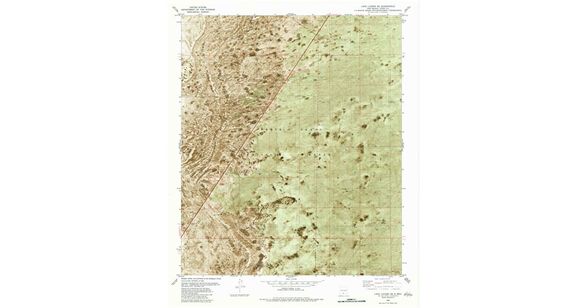 1982 Map of Lake Lucero SE, Otero County, NM — High-Res | Pastmaps