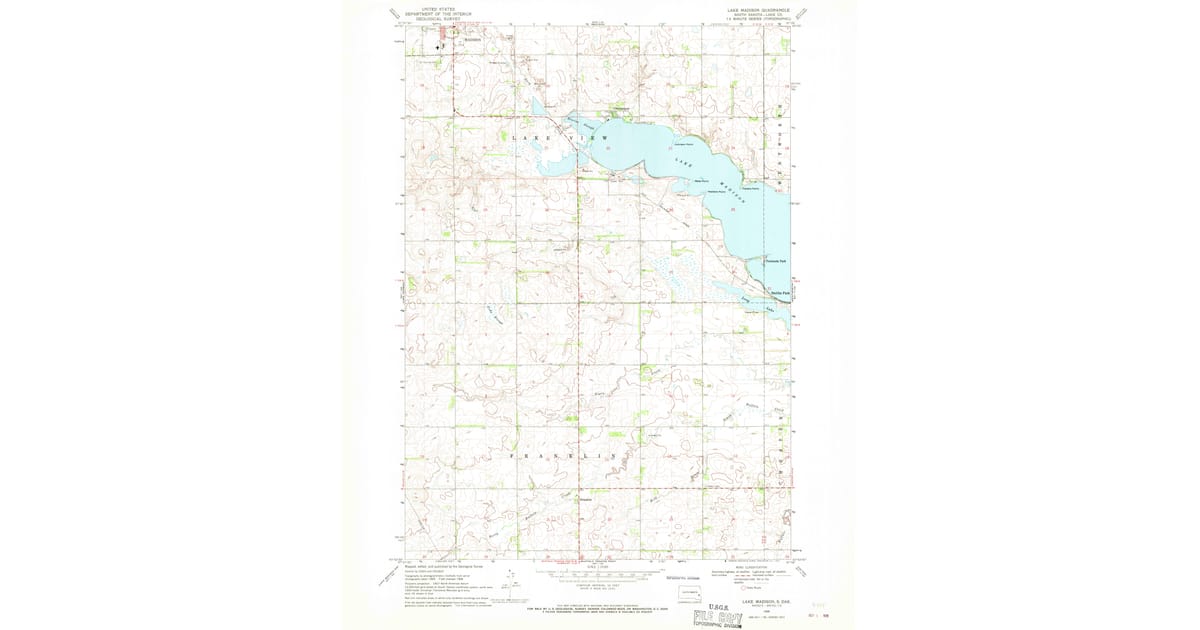 1968 Map of Lake Madison, SD — High-Res | Pastmaps
