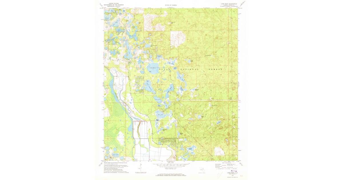 1972 Map of Lake Mary, Marion County, FL — High-Res | Pastmaps