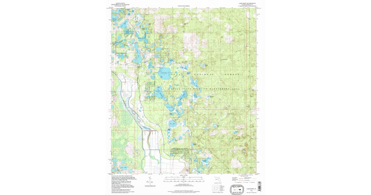 1994 Map of Lake Mary, Marion County, FL — High-Res | Pastmaps
