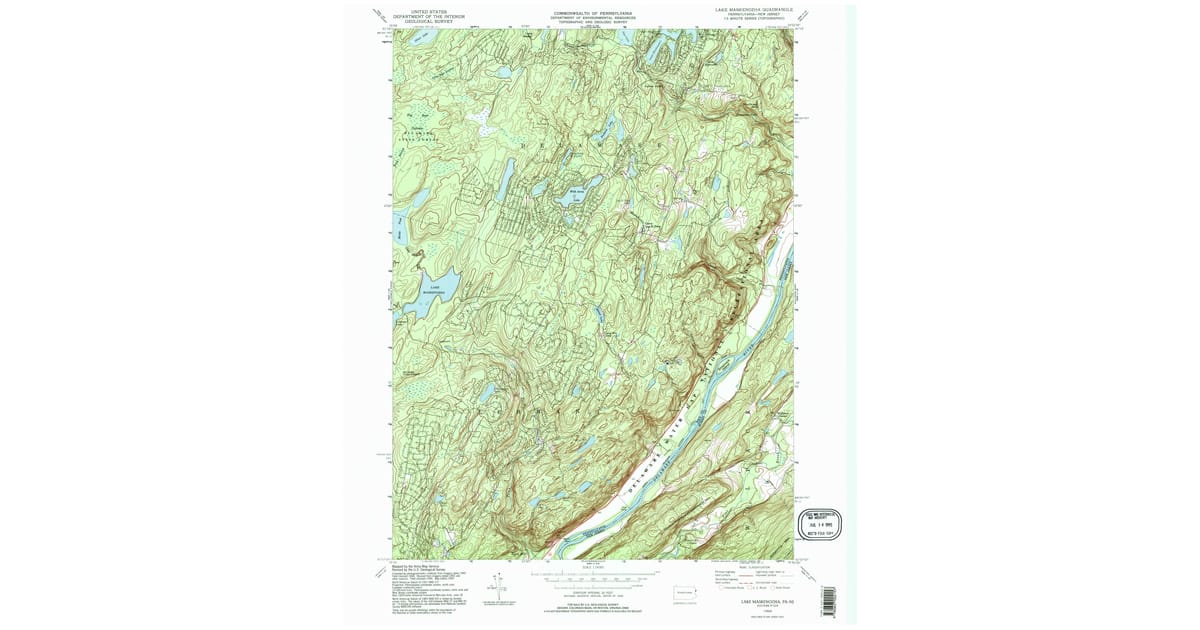 1994 Map of Lake Maskenozha, Pike County, PA — High-Res | Pastmaps