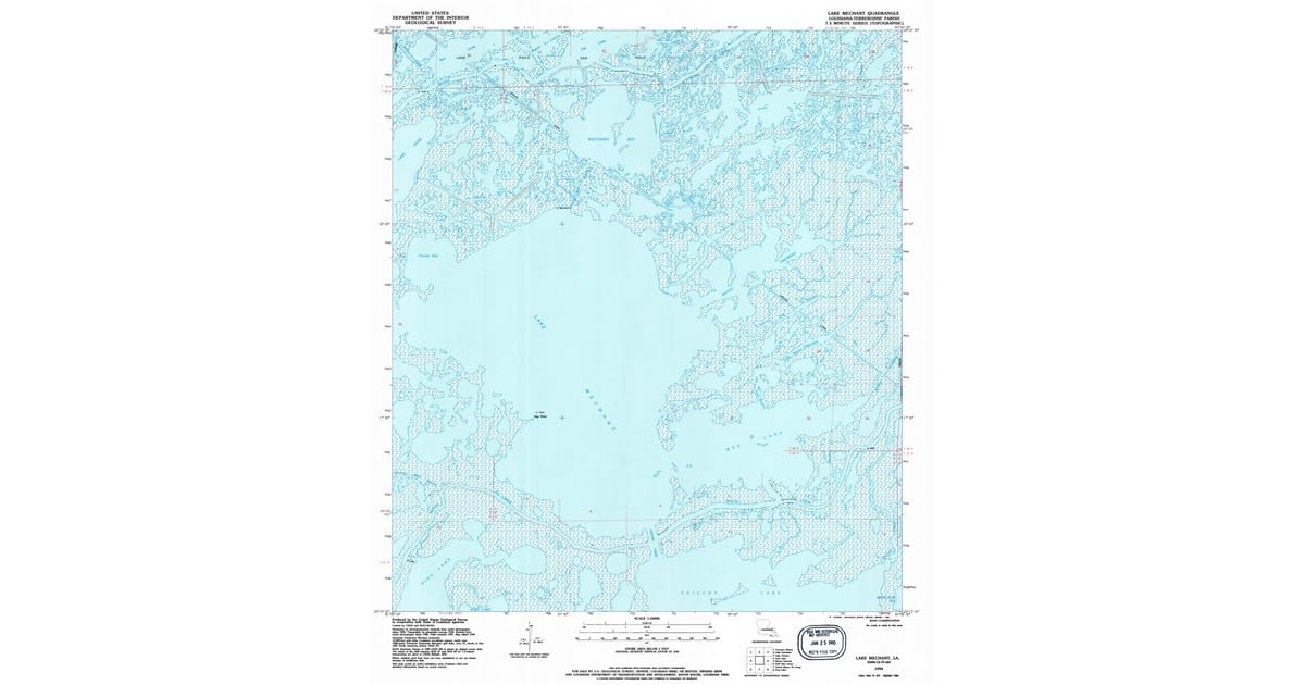 1994 Map of Lake Mechant, Terrebonne Parish, LA — High-Res | Pastmaps