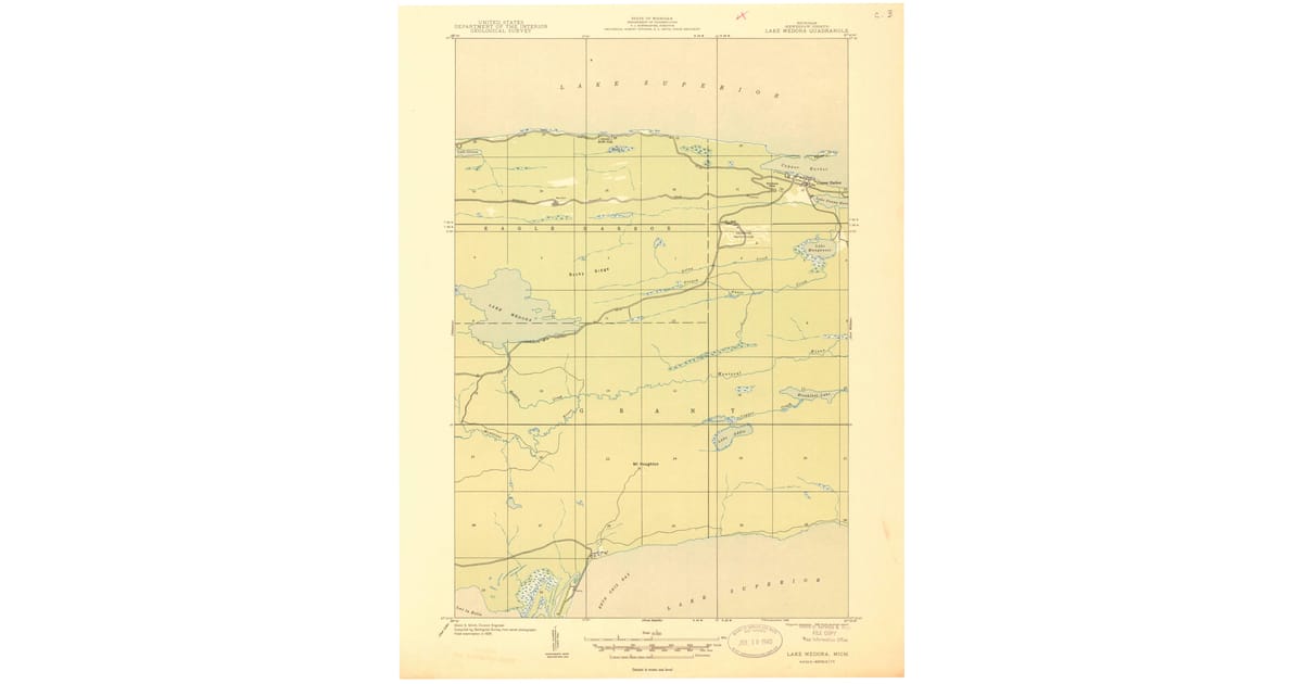 1940 Map of Lake Medora, Keweenaw County, MI — High-Res | Pastmaps