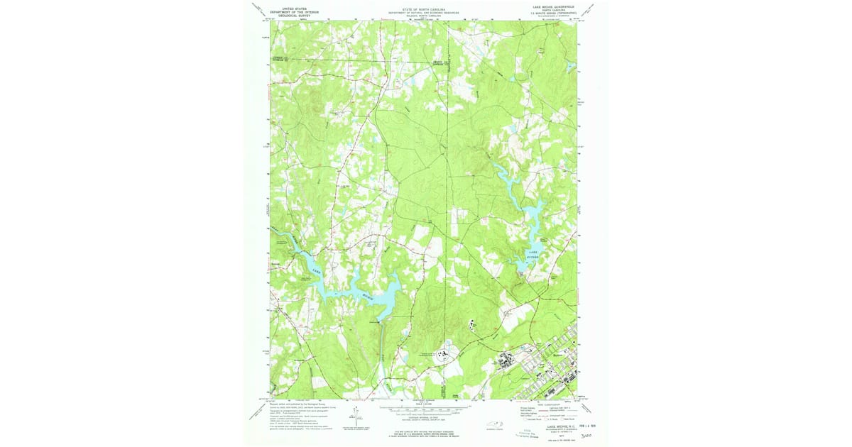 1977 Map of Lake Michie, Granville County, NC — High-Res | Pastmaps