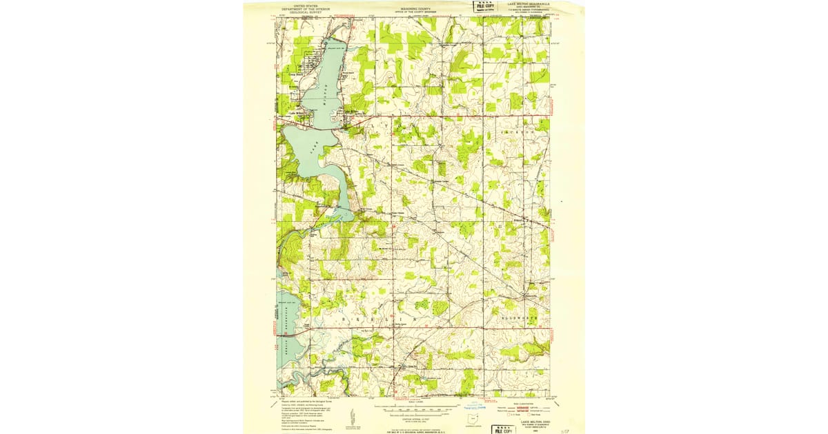 1952 Map of Lake Milton, OH — High-Res | Pastmaps