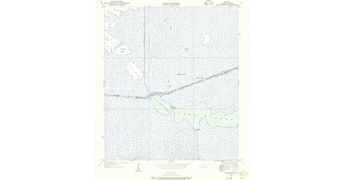1934 Map of Lake Misere, Cameron Parish, LA — High-Res | Pastmaps