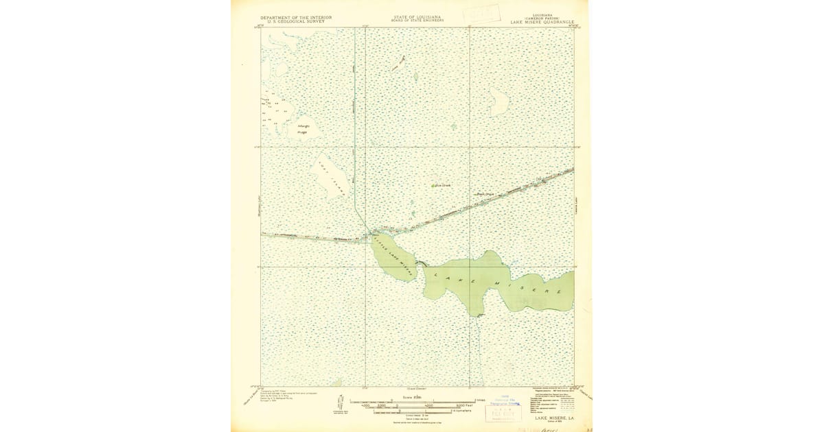 1935 Map of Lake Misere, Cameron Parish, LA — High-Res | Pastmaps
