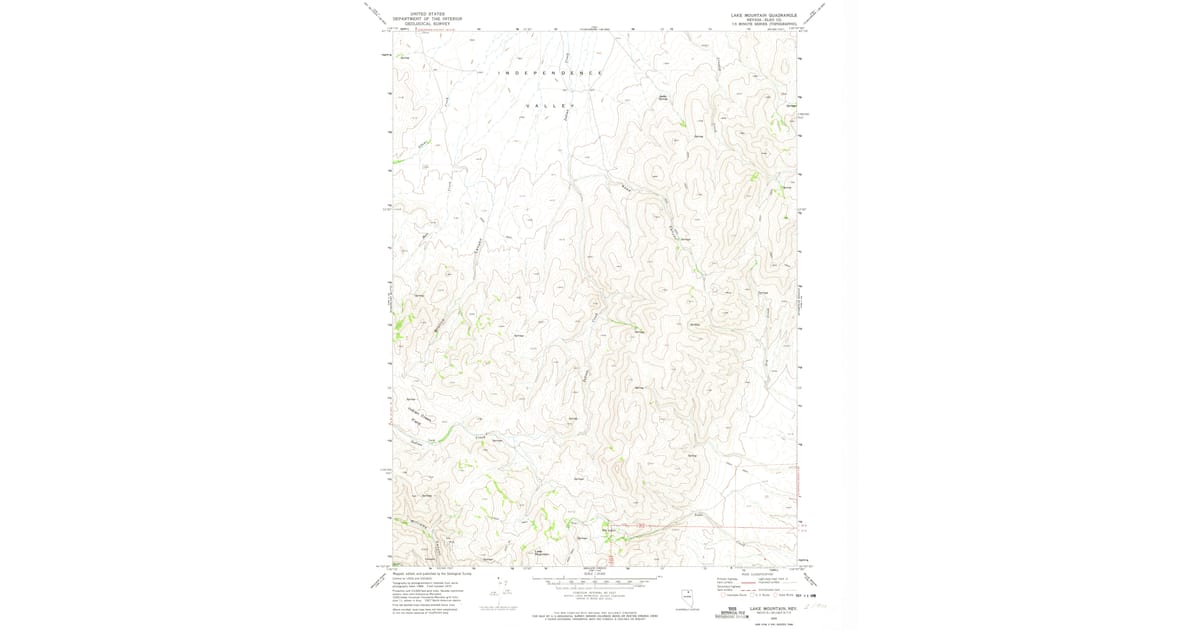1970 Map of Lake Mountain, Elko County, NV — High-Res | Pastmaps