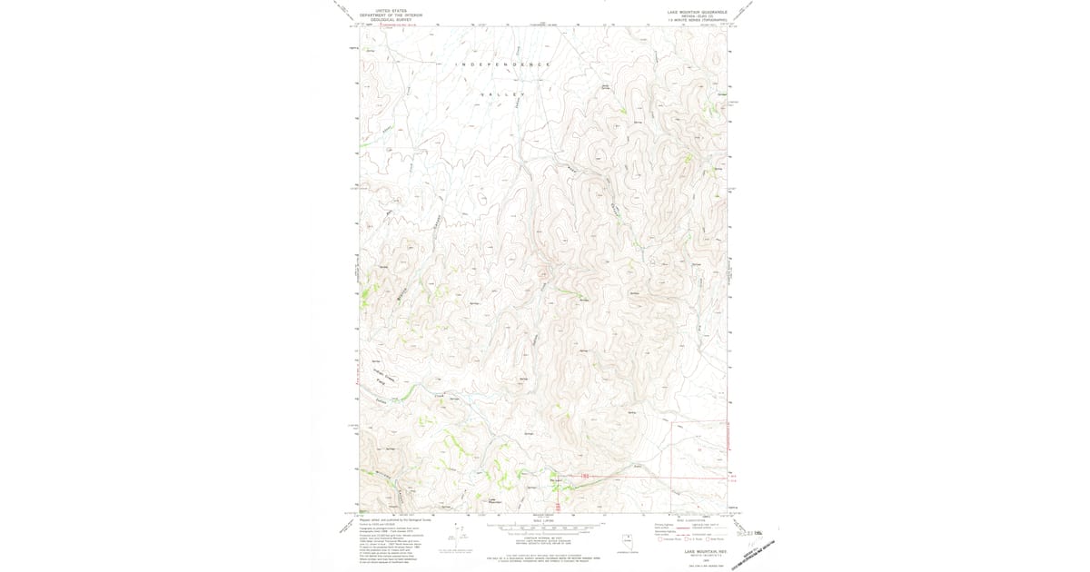 1972 Map of Lake Mountain, Elko County, NV — High-Res | Pastmaps