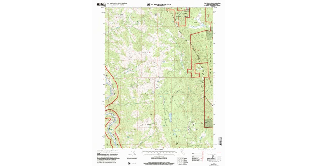 1997 Map of Lake Mountain, Trinity County, CA — High-Res | Pastmaps