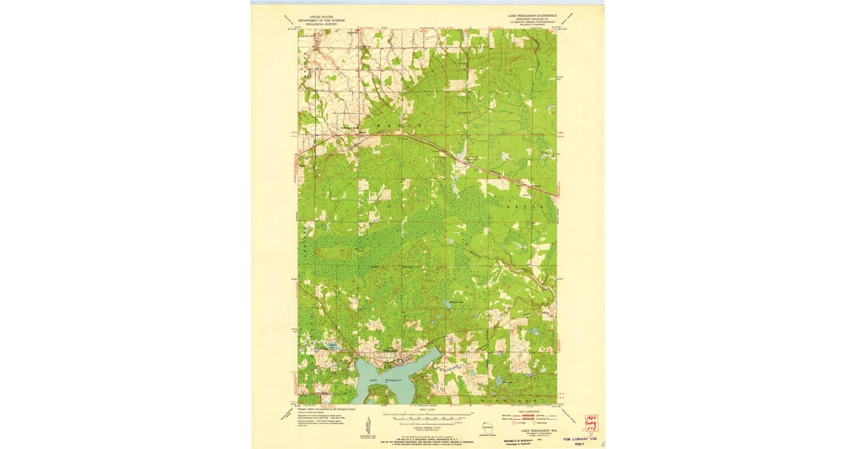 1954 Map of Lake Nebagamon, WI — High-Res | Pastmaps