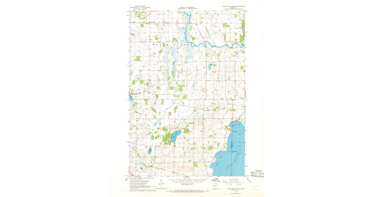 1966 Map of Lake Osakis West, Douglas County, MN — High-Res | Pastmaps