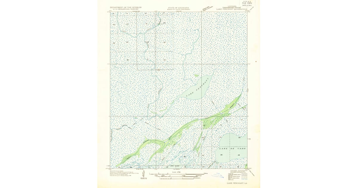 1935 Map of Lake Penchant, Terrebonne Parish, LA — High-Res | Pastmaps