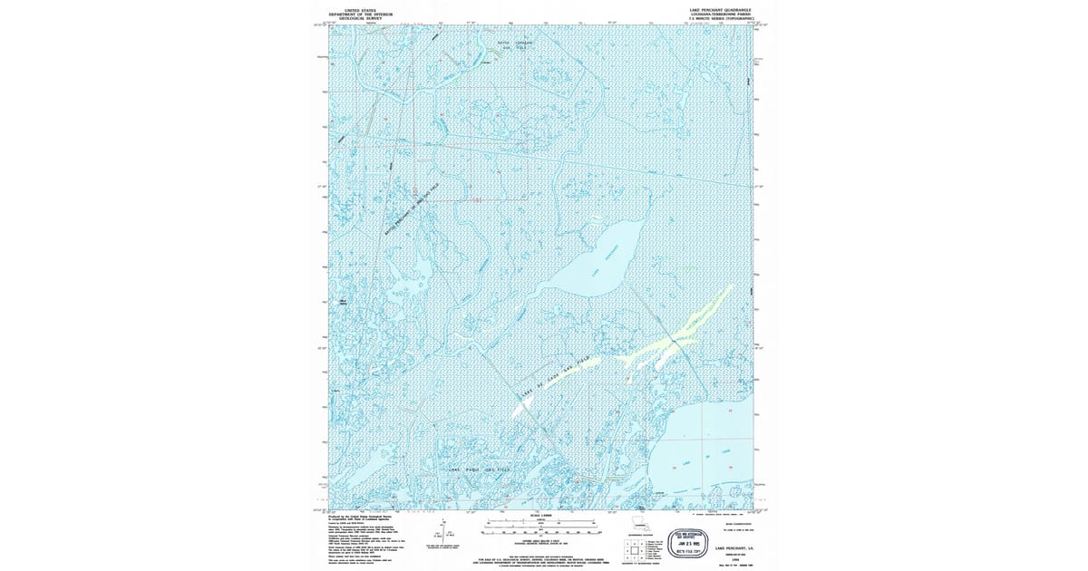 1994 Map of Lake Penchant, Terrebonne Parish, LA — High-Res | Pastmaps
