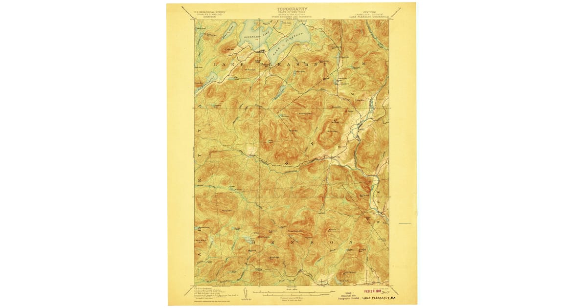 1907 Map of Lake Pleasant, Hamilton County, NY — High-Res | Pastmaps