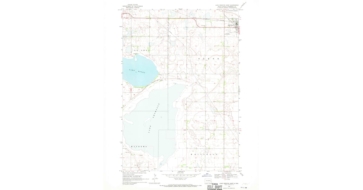 1968 Map of Lake Preston West, Kingsbury County, SD — High-Res | Pastmaps