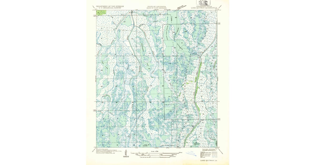1935 Map of Lake Quitman, Terrebonne Parish, LA — High-Res | Pastmaps