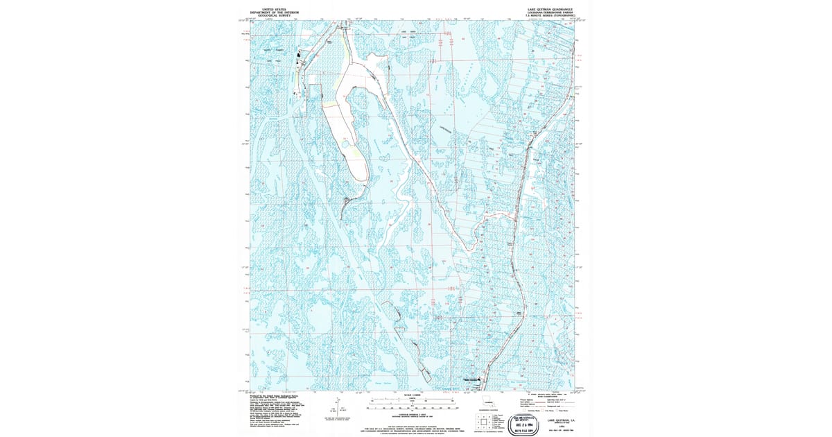 1994 Map of Lake Quitman, Terrebonne Parish, LA — High-Res | Pastmaps