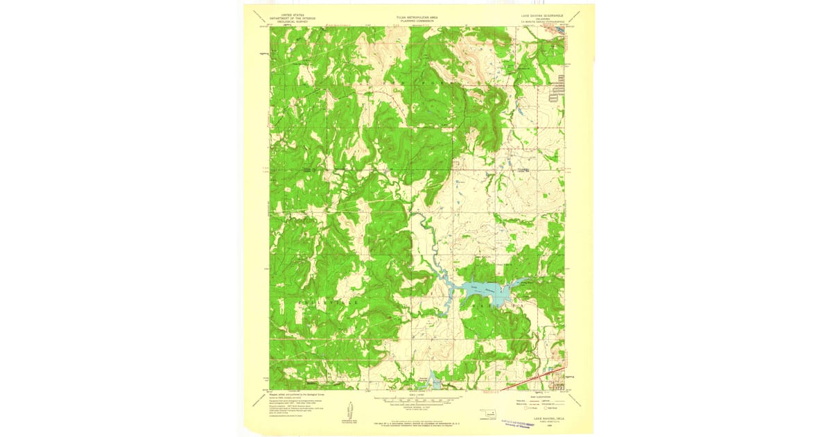 1959 Map of Lake Sahoma, Creek County, OK — High-Res | Pastmaps