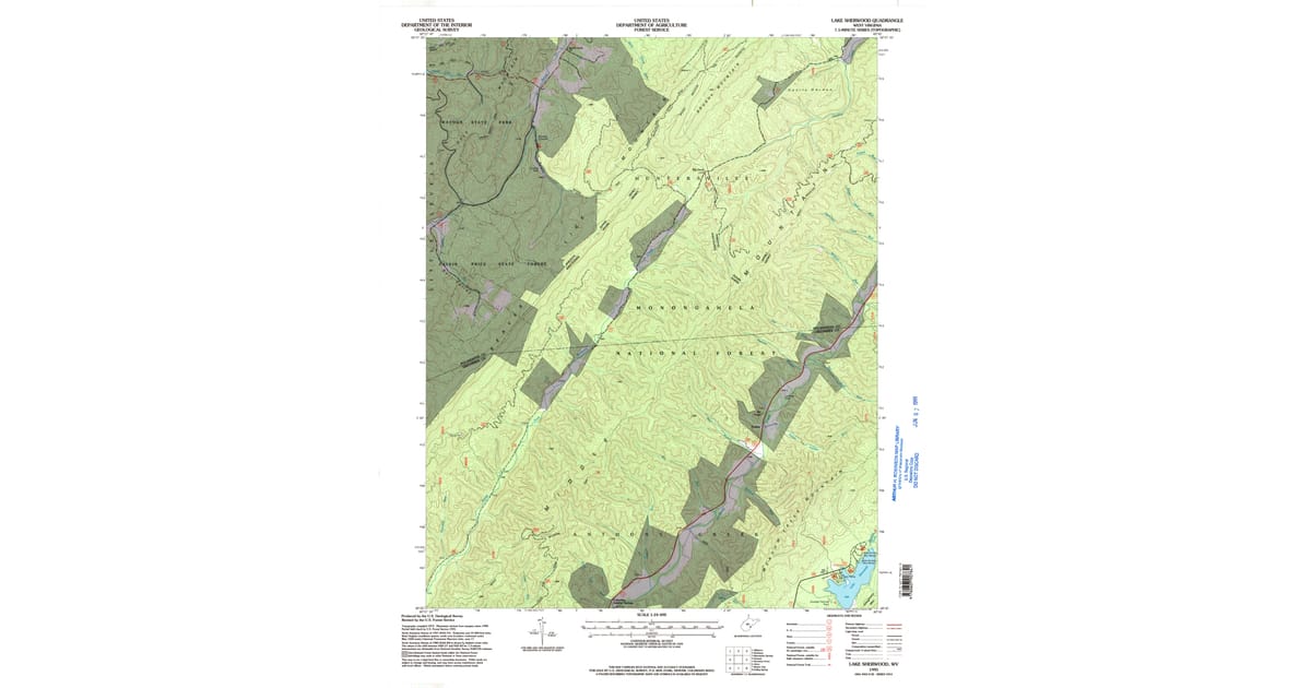 1995 Map of Lake Sherwood, Pocahontas County, WV — High-Res | Pastmaps