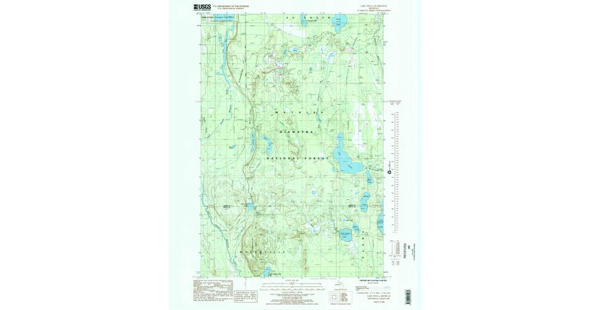 1985 Map of Lake Stella, Alger County, MI — High-Res | Pastmaps