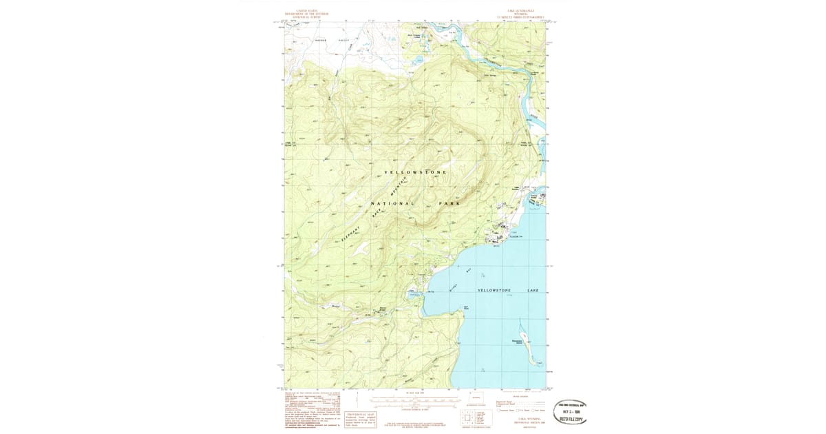 1986 Map of Lake, Teton County, WY — High-Res | Pastmaps