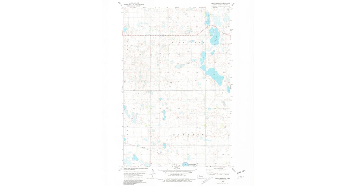 1980 Map of Lake Vernon, Ward County, ND — High-Res | Pastmaps