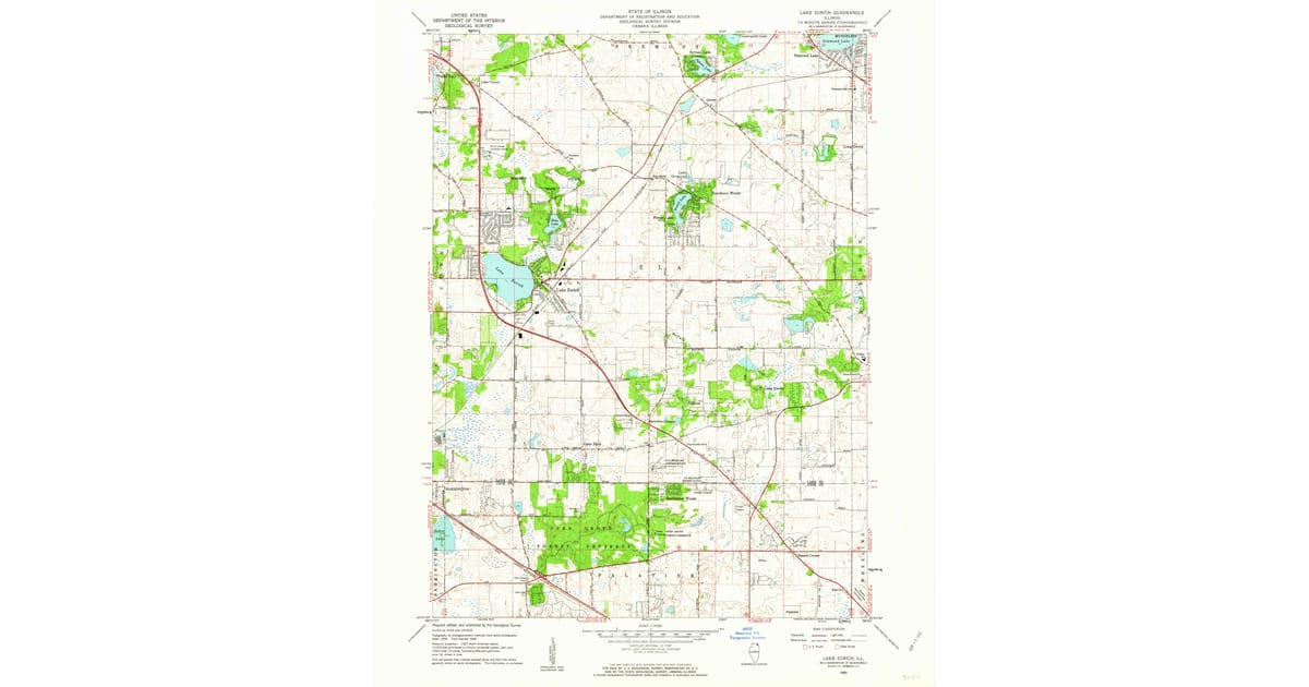 1960 Map of Lake Zurich, IL — High-Res | Pastmaps