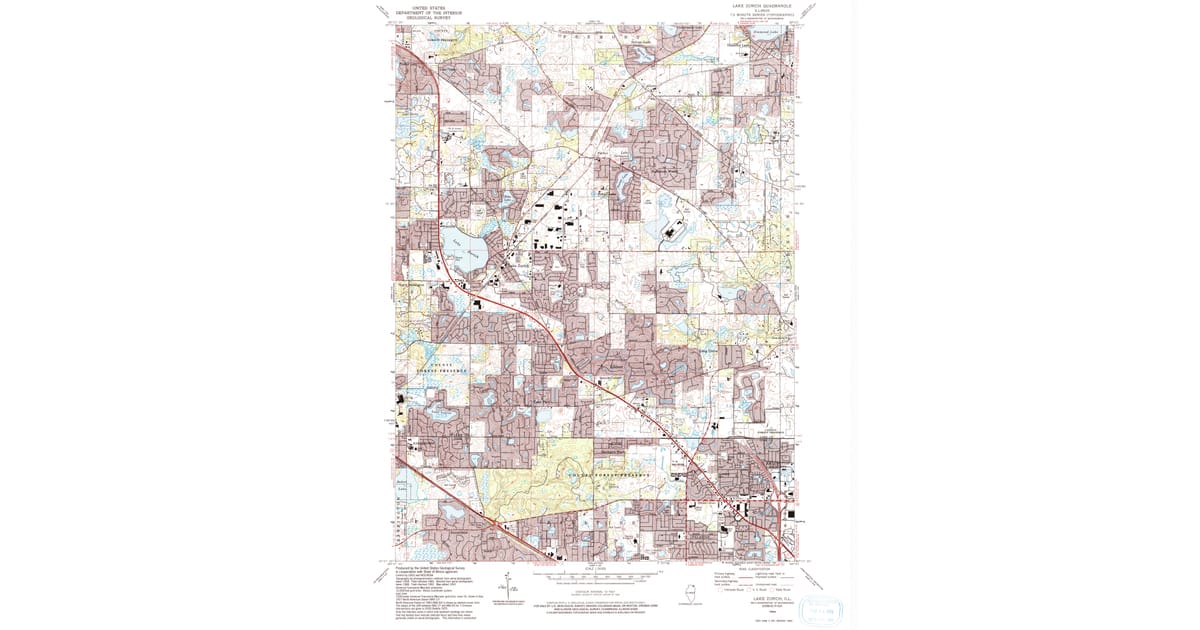 1993 Map of Lake Zurich, IL — High-Res | Pastmaps