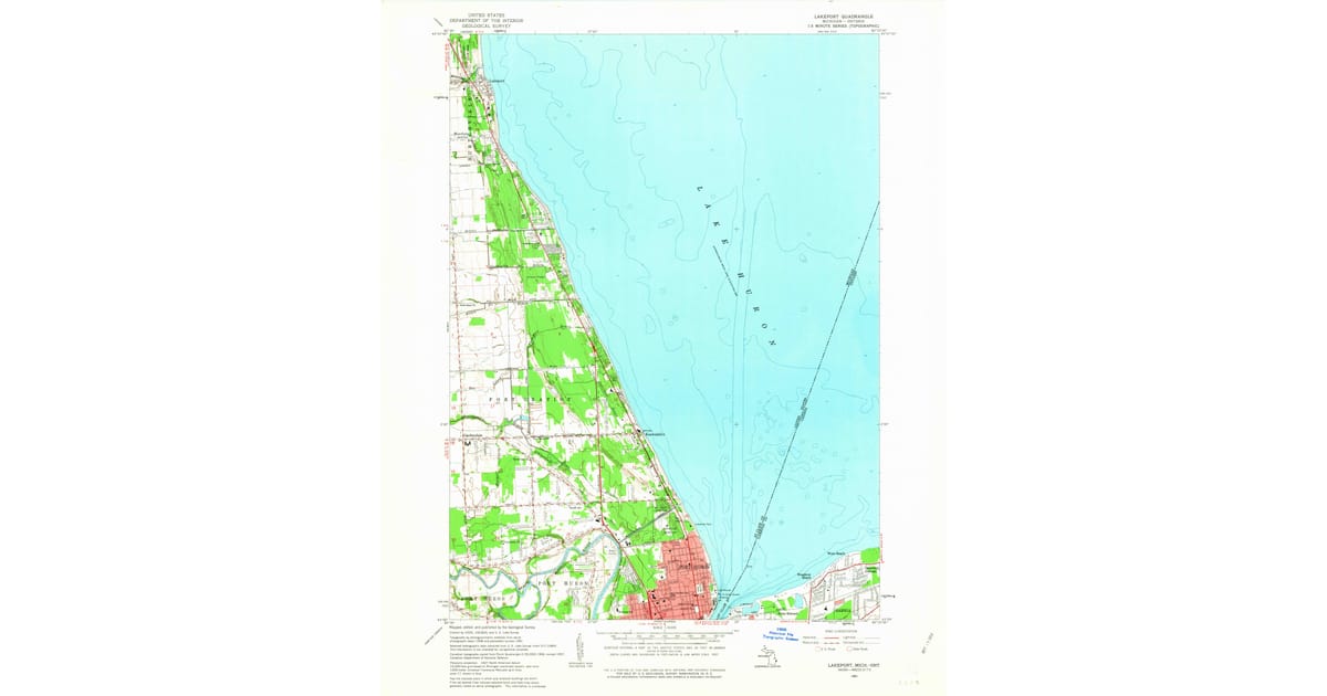 1961 Map of Lakeport, MI — High-Res | Pastmaps