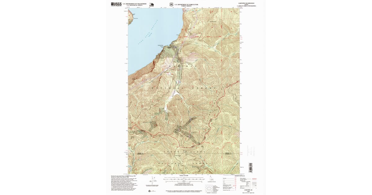 1996 Map of Lakeview, Bonner County, ID — High-Res | Pastmaps