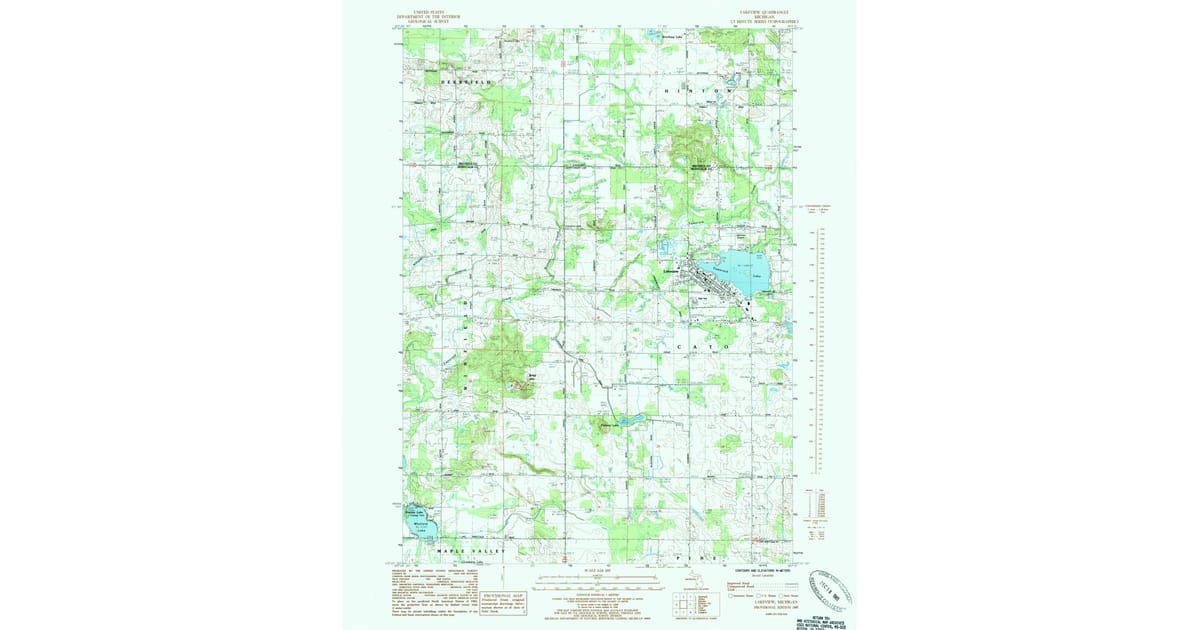 1985 Map of Lakeview, MI — High-Res | Pastmaps