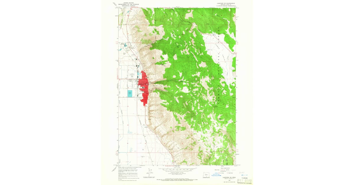 1964 Map of Lakeview NE, Lake County, OR — High-Res | Pastmaps