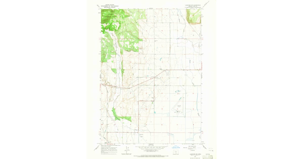 1964 Map of Lakeview NW, Lake County, OR — High-Res | Pastmaps