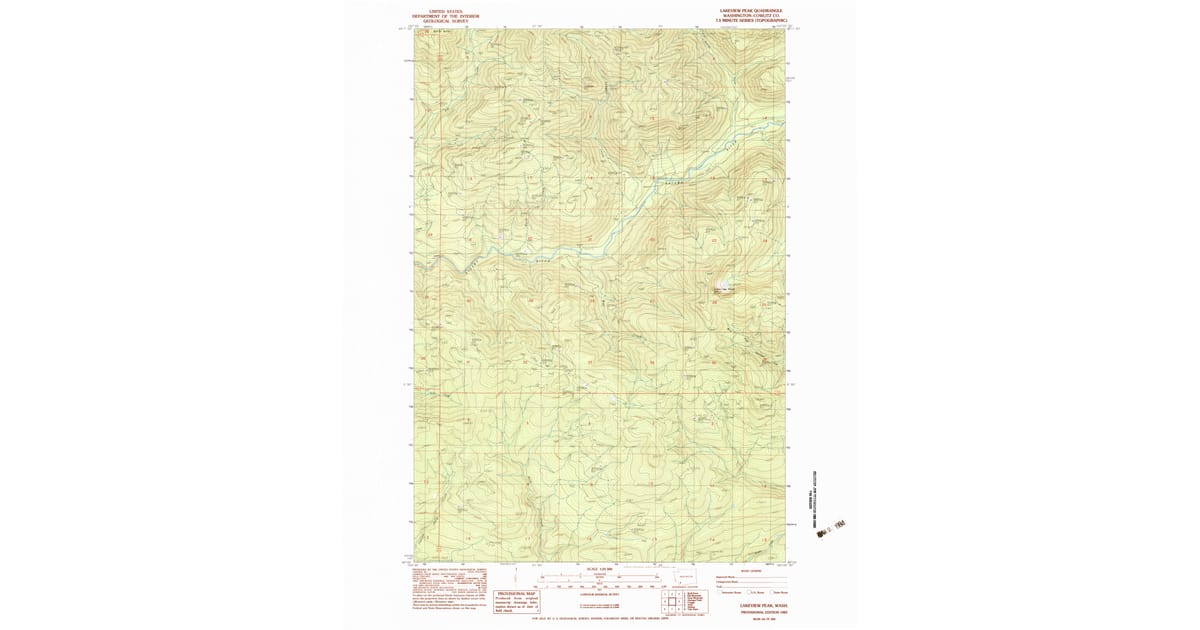 1983 Map of Lakeview Peak, Cowlitz County, WA — High-Res | Pastmaps