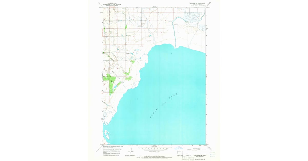 1964 Map of Lakeview SW, Lake County, OR — High-Res | Pastmaps