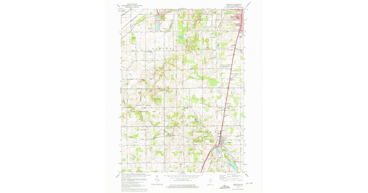 1974 Map of Lakeville, IN — High-Res | Pastmaps