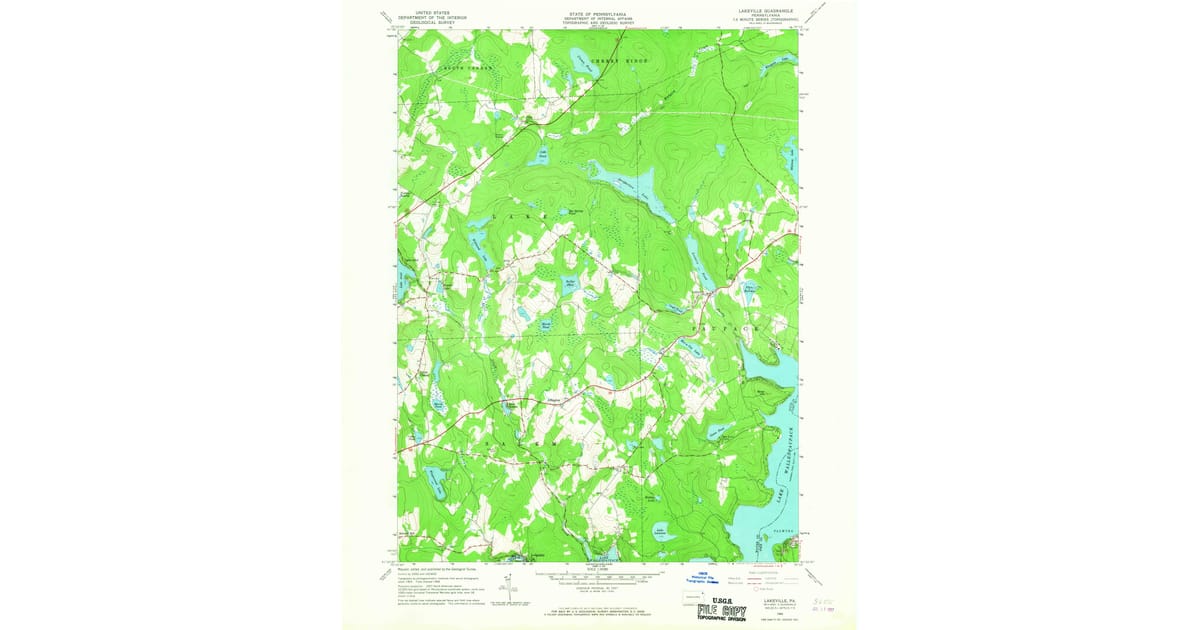 1966 Map of Lakeville, Wayne County, PA — High-Res | Pastmaps