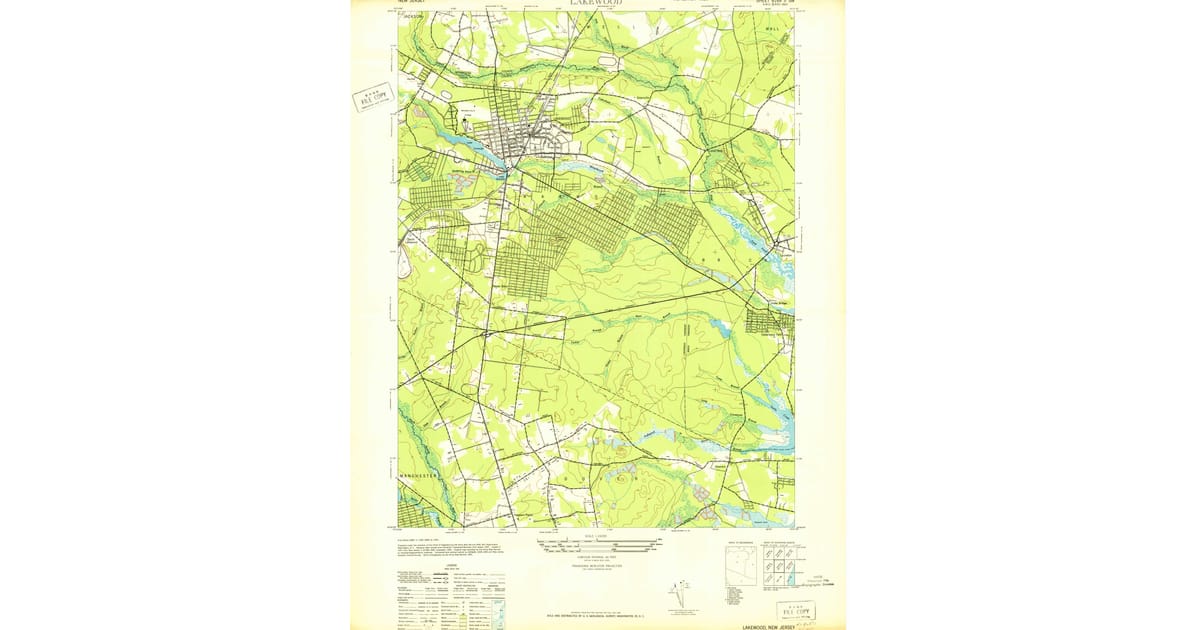 1947 Map of Lakewood, Ocean County, NJ — High-Res | Pastmaps