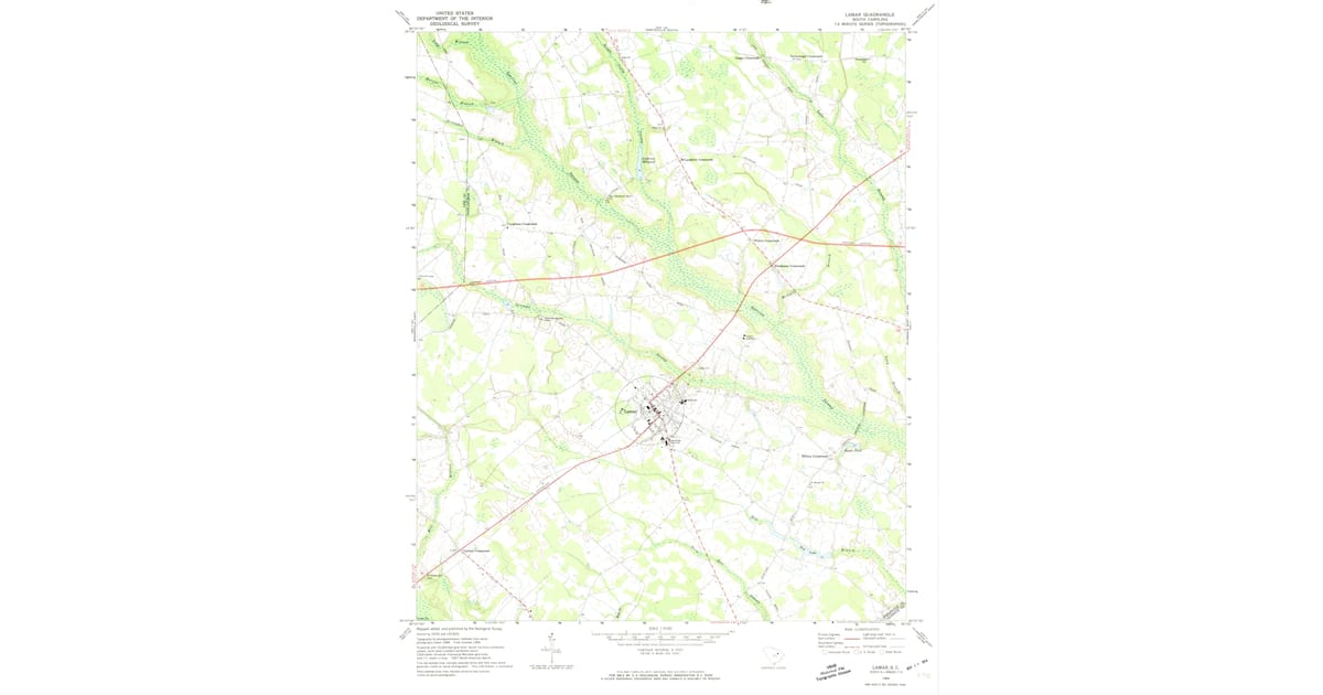 1969 Map of Lamar, SC — High-Res | Pastmaps