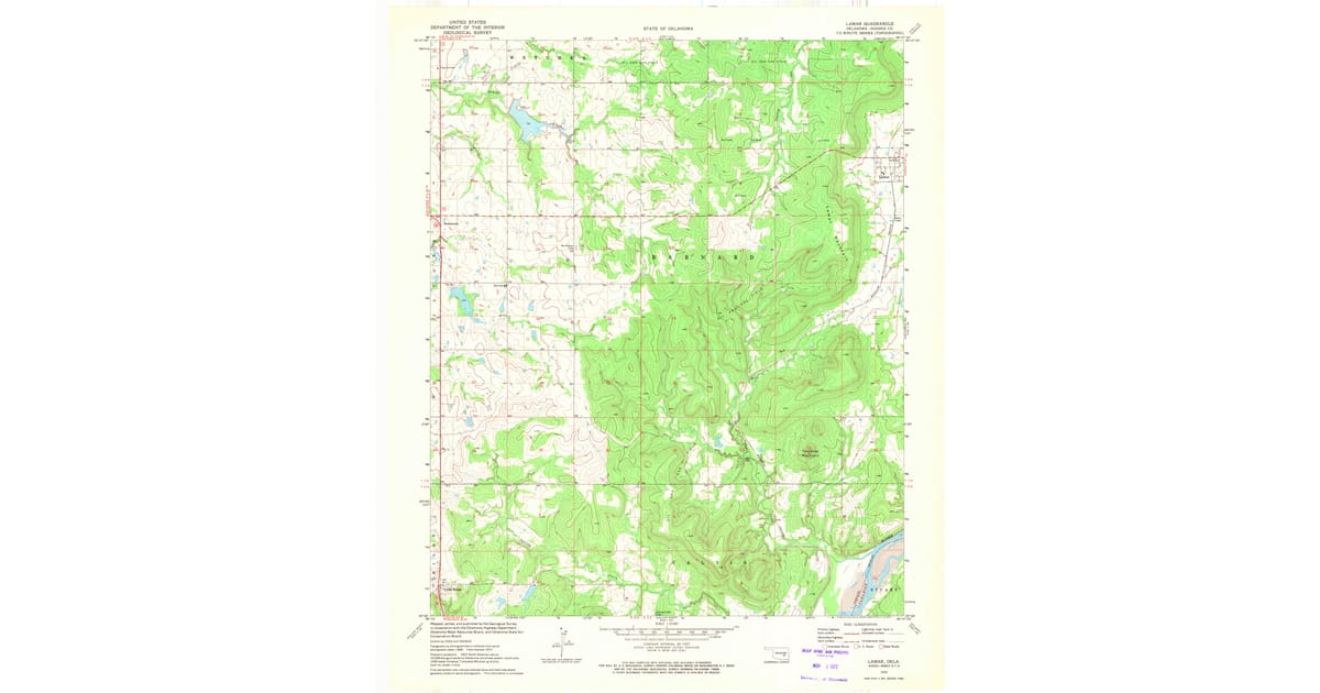 1970s Maps of Hughes County, OK | Pastmaps