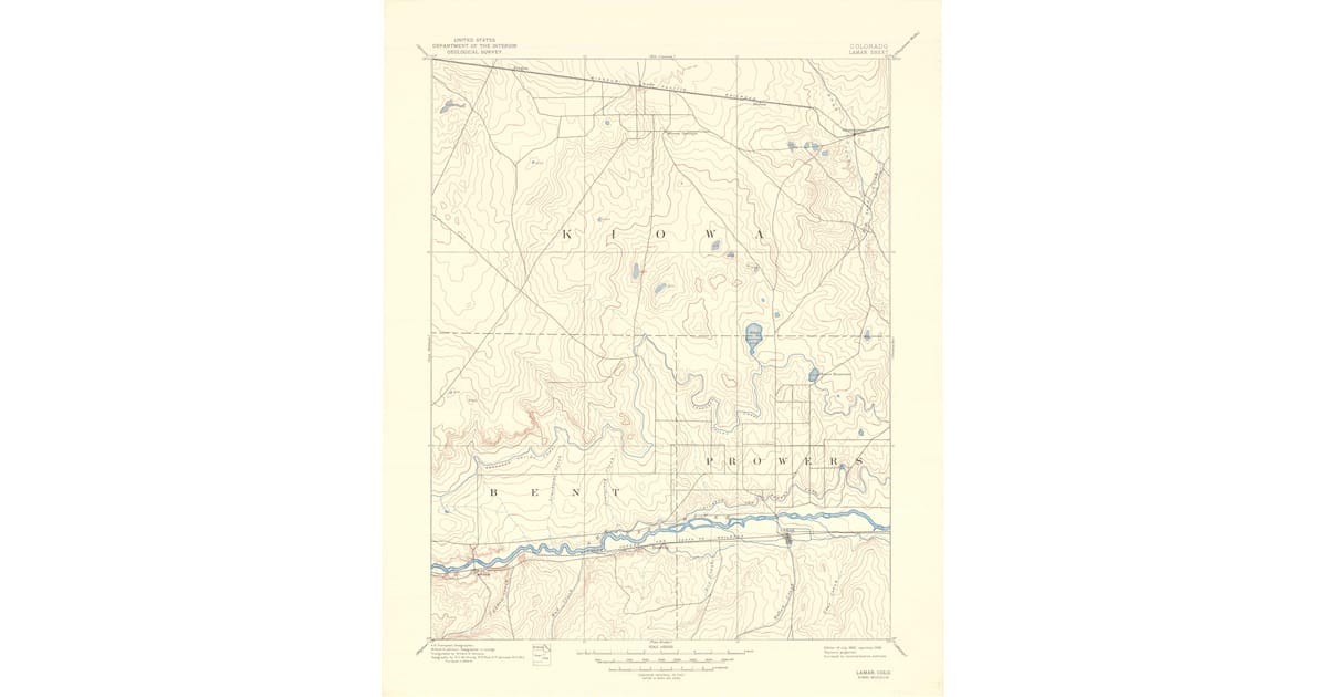 1892 Map of Lamar, CO — High-Res, 1946 Print #2 | Pastmaps