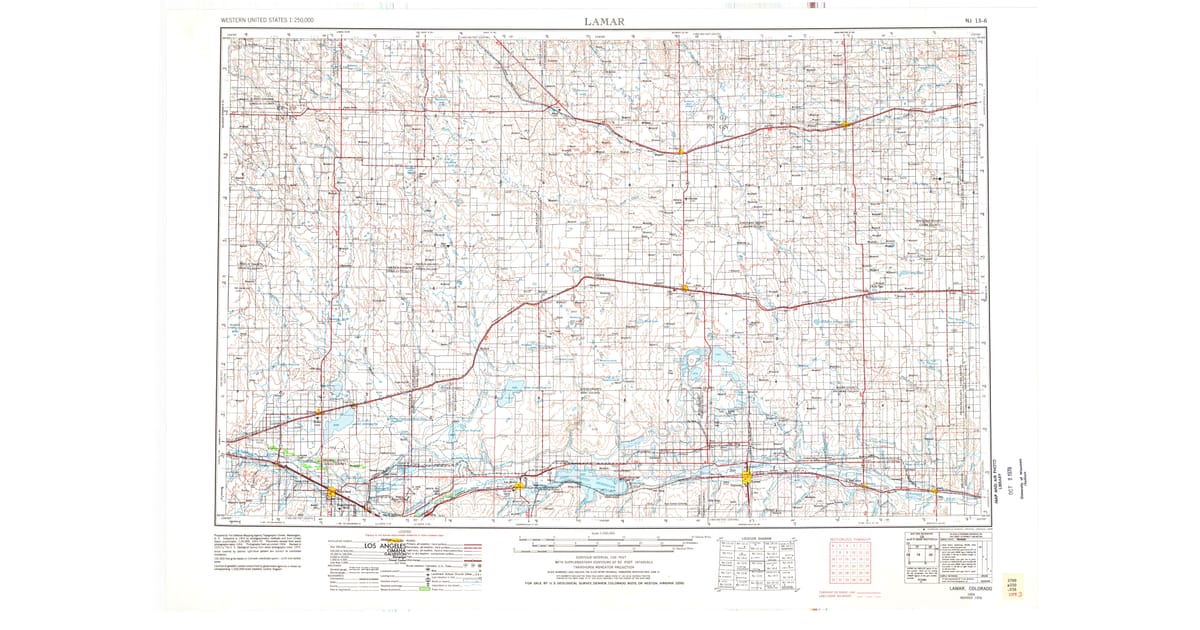1954 Map of Lamar, CO — High-Res, 1978 Print | Pastmaps