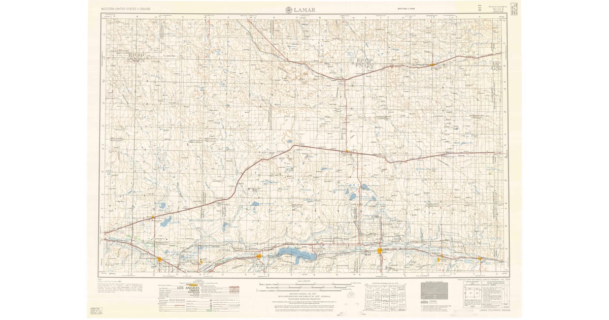 1958 Map of Lamar, CO — High-Res, 1958 Print #2 | Pastmaps