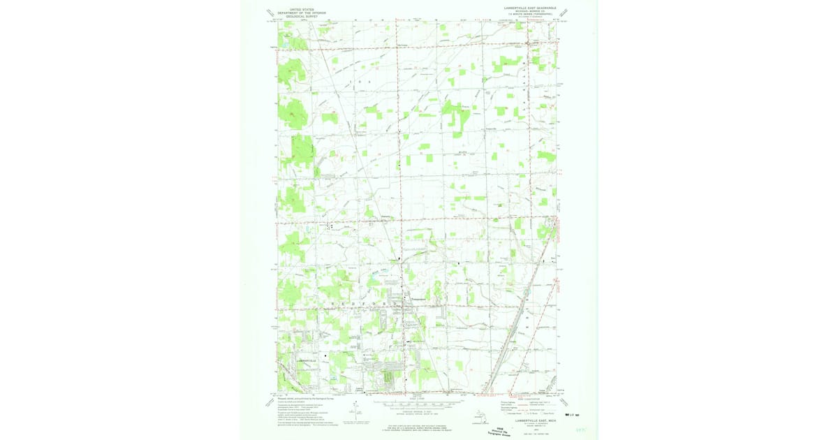 1972 Map of Lambertville East, Monroe County, MI — High-Res | Pastmaps