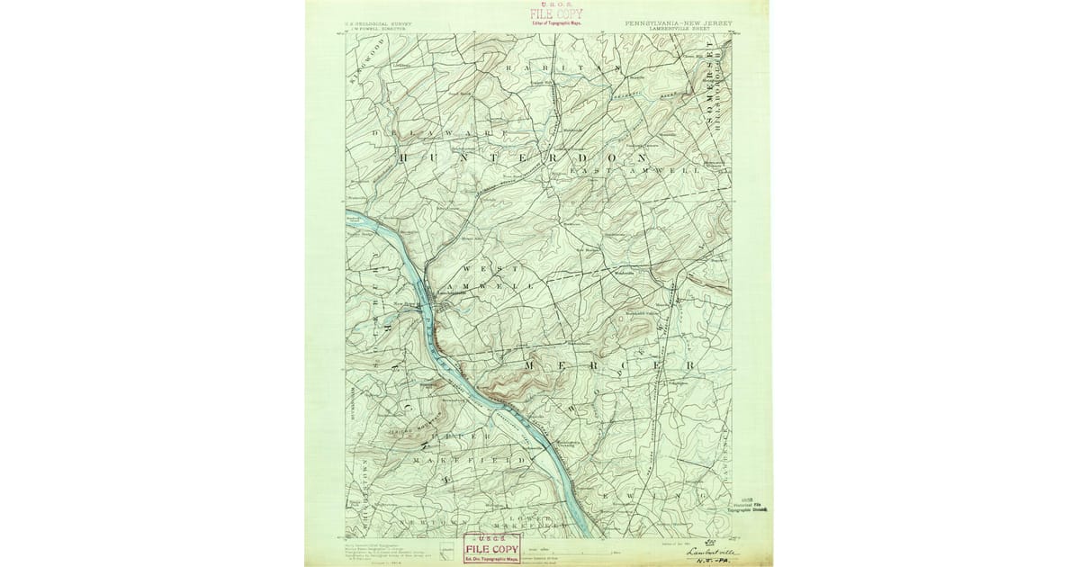 1891 Map of Lambertville, NJ — High-Res | Pastmaps