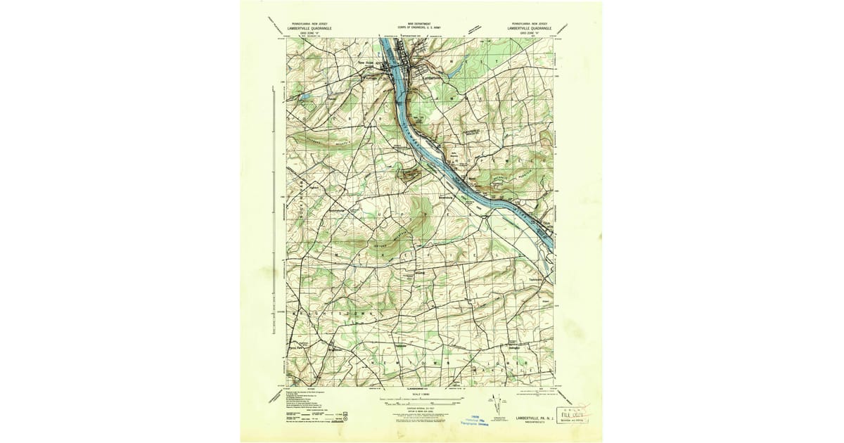 1943 Map of Lambertville, NJ — High-Res | Pastmaps