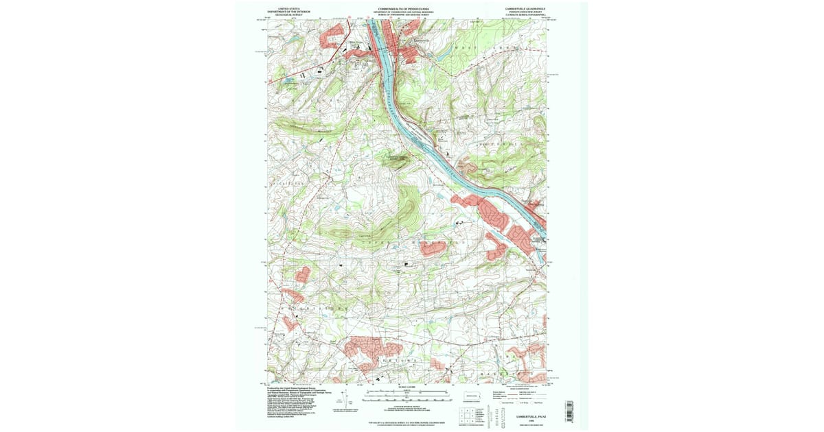 1990s Maps of Lambertville, NJ | Pastmaps