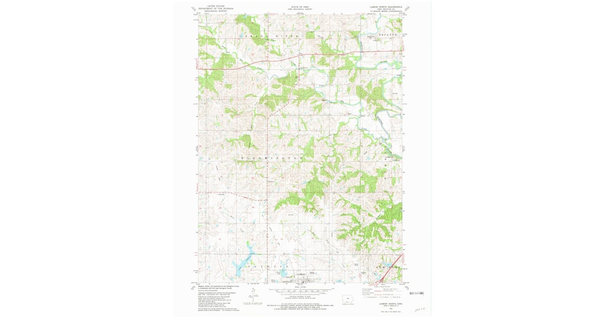 1981 Map of Lamoni North, Decatur County, IA — High-Res | Pastmaps