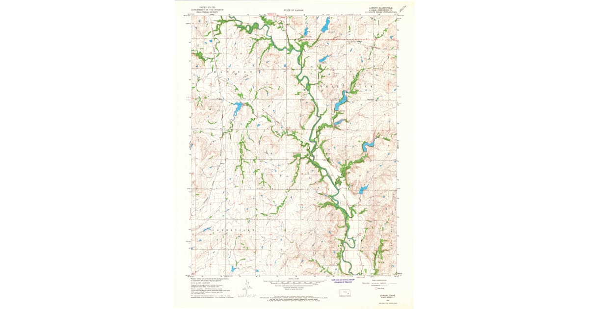 1967 Map of Lamont, Greenwood County, KS — High-Res | Pastmaps